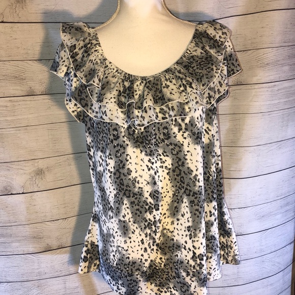Milano | Tops | Milano Animal Print Ruffled Top | Poshmark